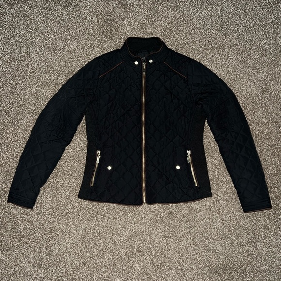 Active USA | Jackets & Coats | Active Usa Vintage Og Black Gold Quilted ...